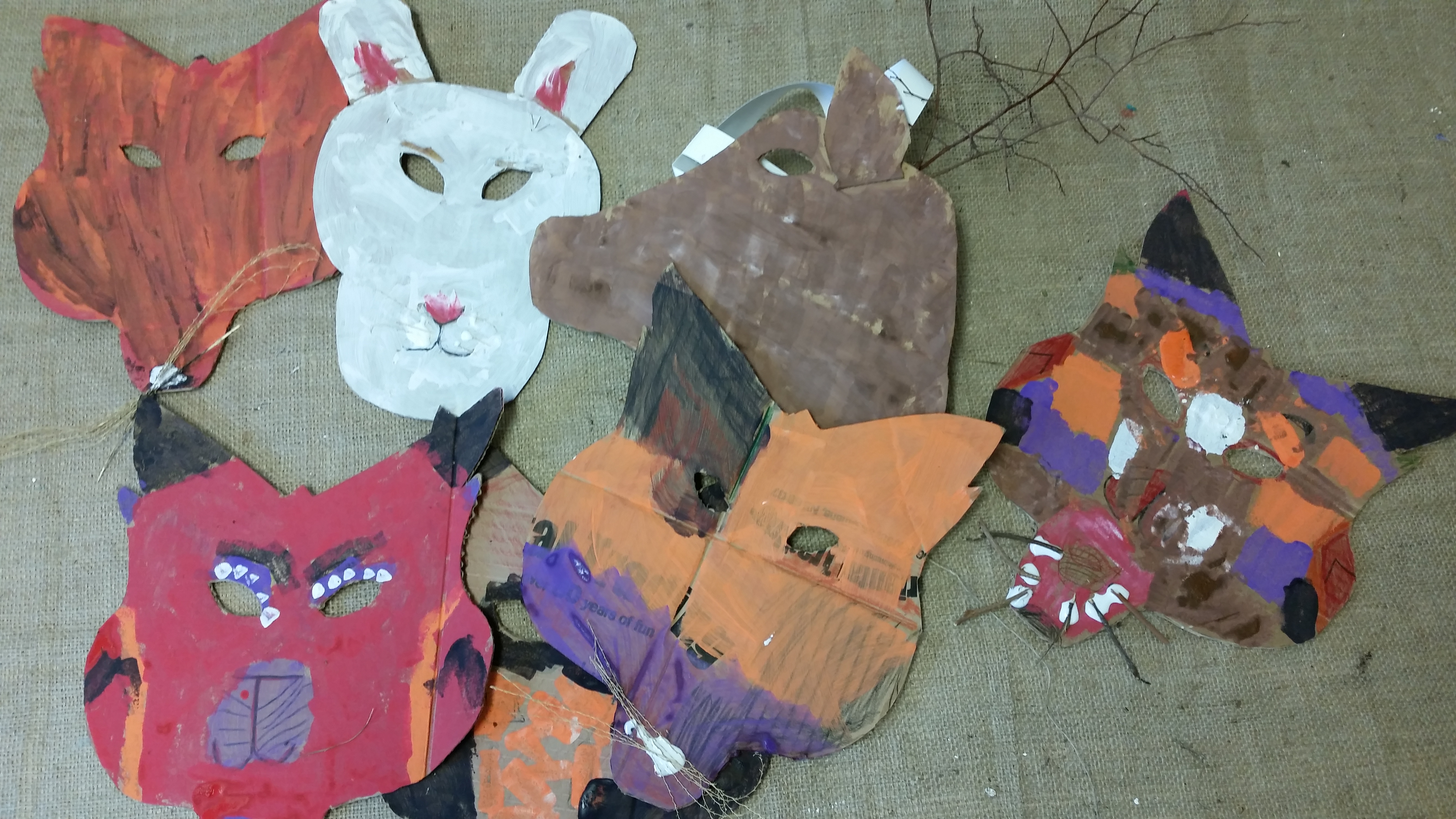 Cardboard Animal Masks with Natural Elements (4) – Nature Into Action