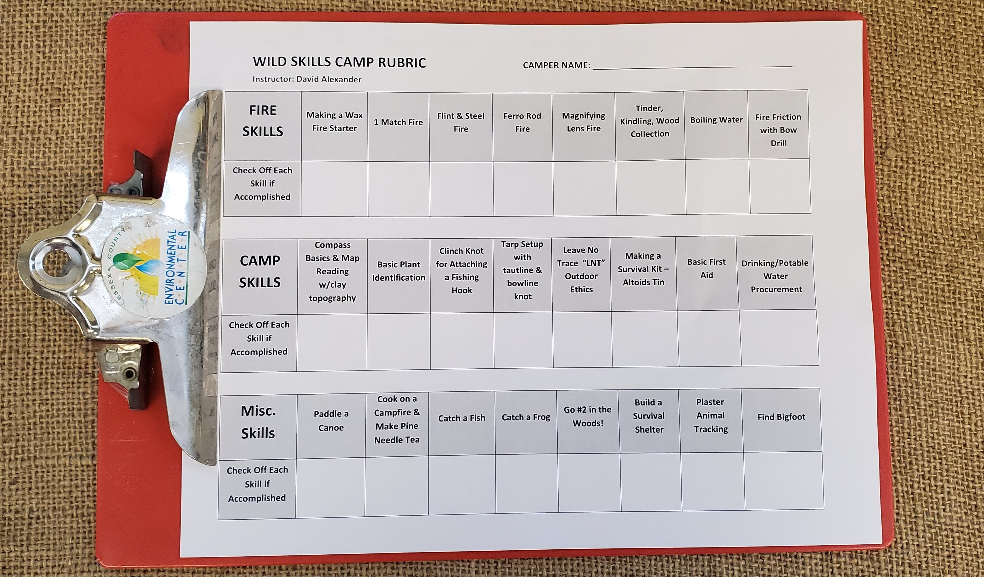 Northern New Jersey Wilderness Skills Camp – Nature Into Action
