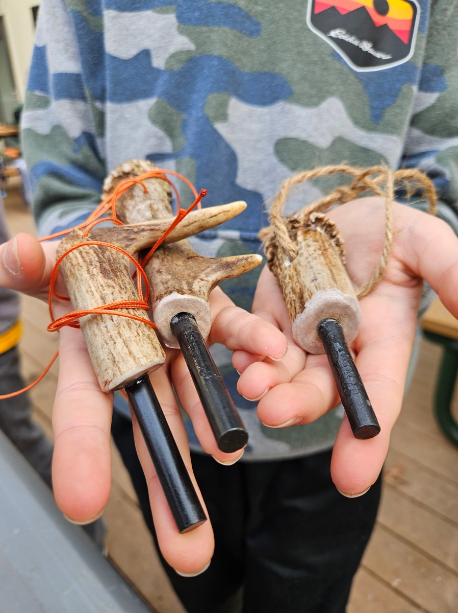 Making Antler Ferro Rod Fire Starters with Kids – Nature Into Action